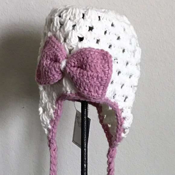 Daisy Baby | Accessories | Little Girls Open Weave Knit Bonnet With ...